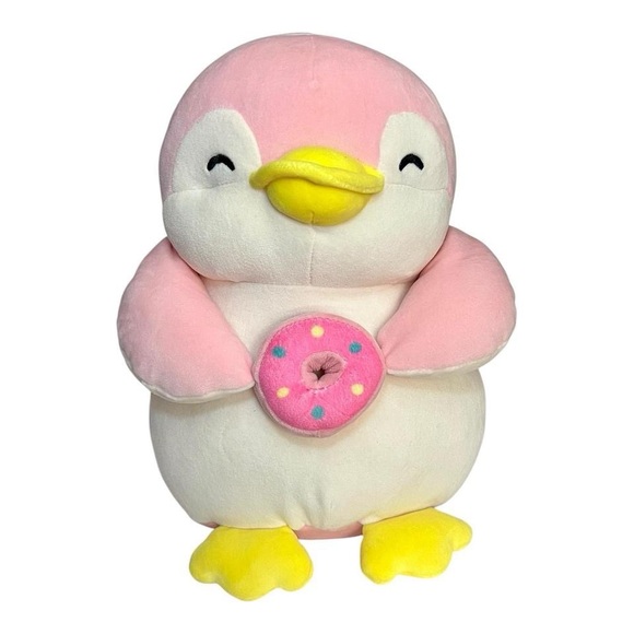 Miniso | Toys | Miniso Pink And White Penguin Holding A Donut Plush ...
